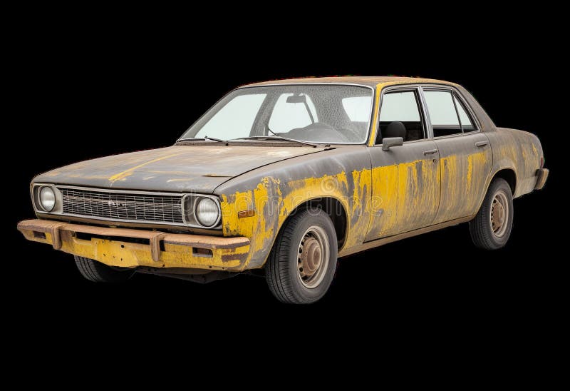 Vintage Rusty Car on Transparent Background Stock Illustration ...