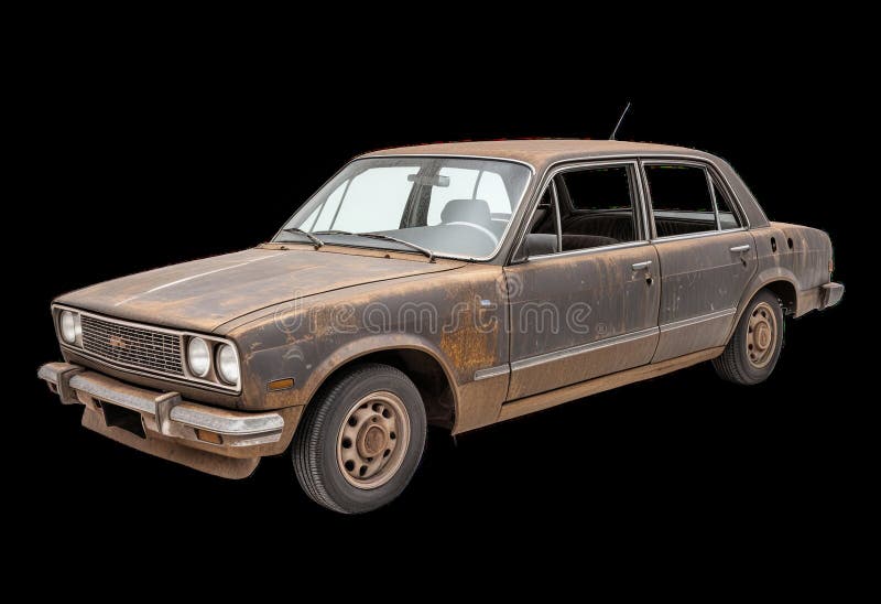 Vintage Rusty Car on Transparent Background Stock Image - Image of ...