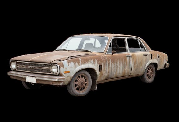 Vintage Rusty Car on Transparent Background Stock Photo - Image of ...