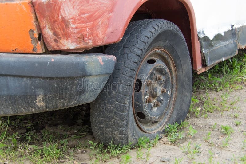 Vintage rusty car wheel stock image. Image of oldie, corroded - 72374899
