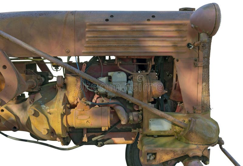 Vintage Rusty Farm Tractor Engine Stock Image - Image of equipment ...
