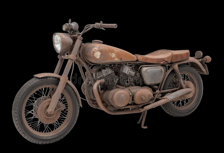 Vintage Rusty Motorcycle with Classic Design Elements Stock Image ...