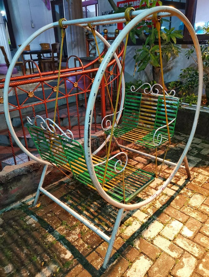 Vintage Rusty Round Shaped Iron Swing Stock Photo - Image of vintage ...