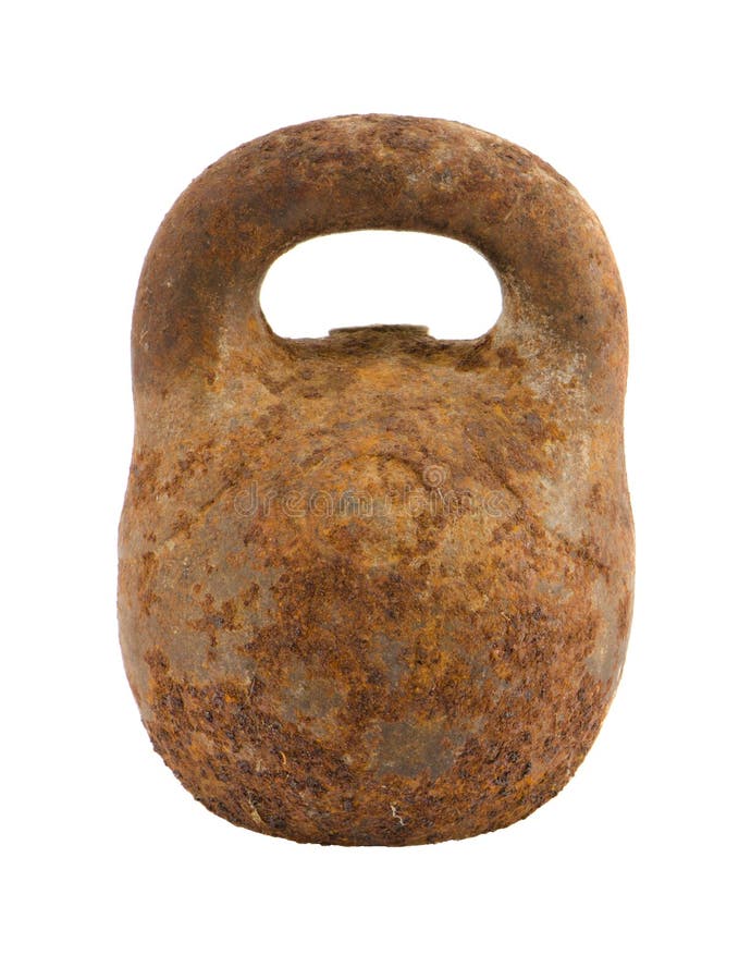 Vintage Rusty Scale Weight 10kg Isolated on White Stock Photo - Image ...