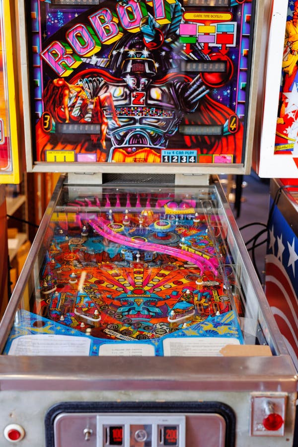 Vintage 70 S Multicolor Pinball Machine Editorial Stock Photo - Image ...