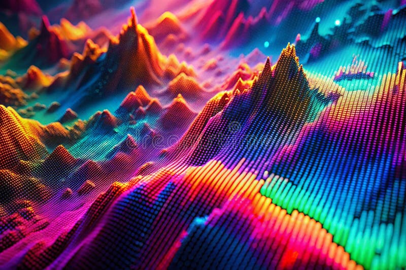 Vintage 80s Pixel Art Glitch Explore a Deformed Digital Landscape with ...