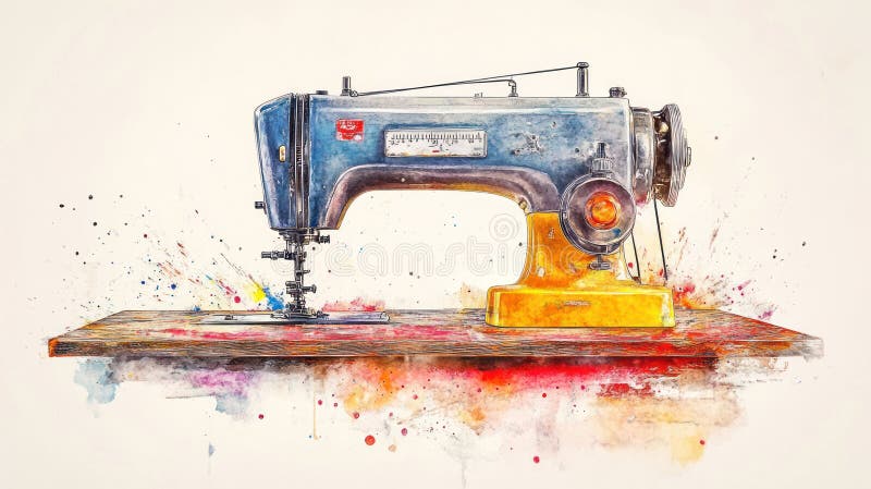 Vintage 1930s Sewing Machine in Rich Sepia Tone Setting Stock Photo ...