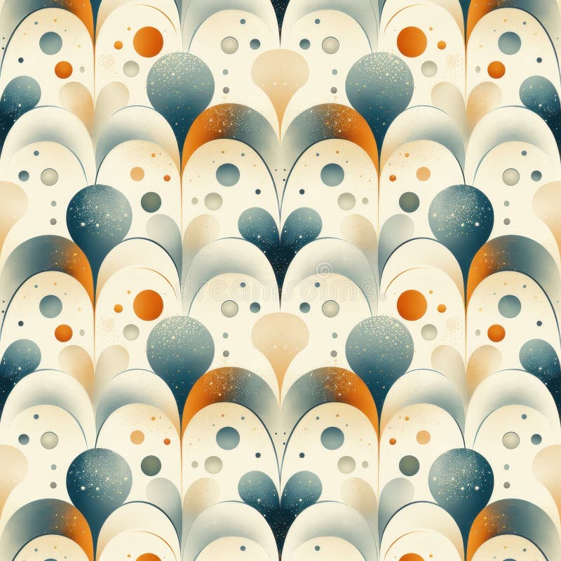 Vintage S-Shaped Pattern in Blue, Orange, and White Stock Illustration ...