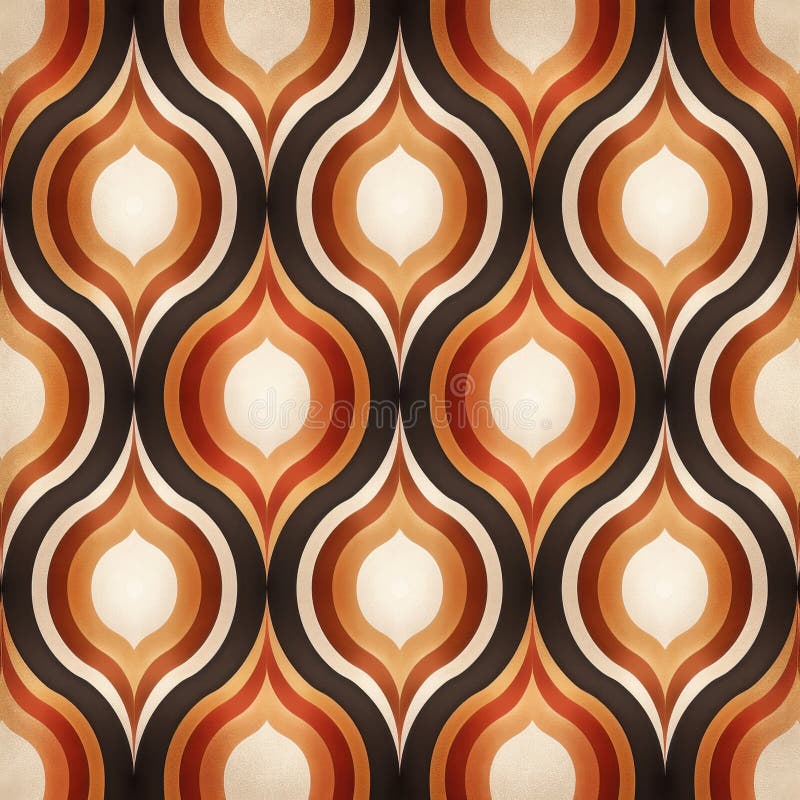 Vintage S-Shaped Pattern in Brown, Orange, and White Stock Illustration ...