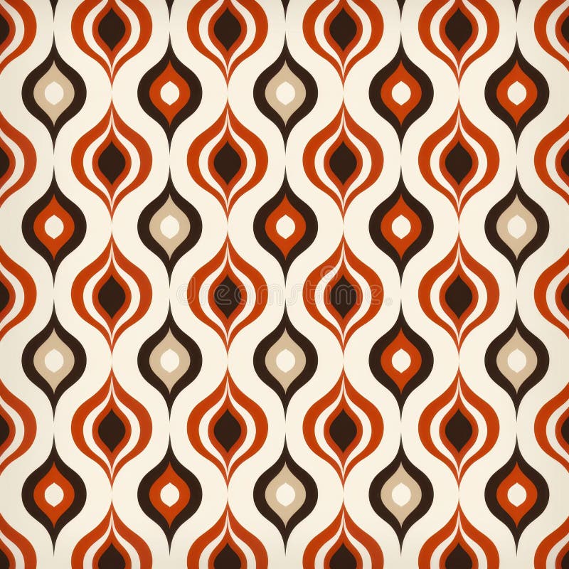 Vintage S-Shaped Pattern in Orange, Brown, and Beige Stock Illustration ...