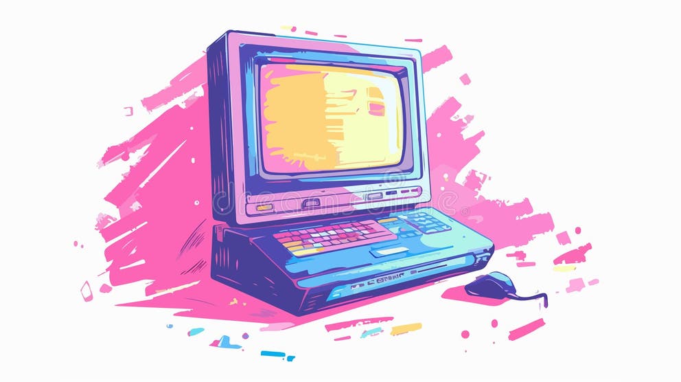Vintage 90s Software Paint Window Interface Design Stock Vector ...
