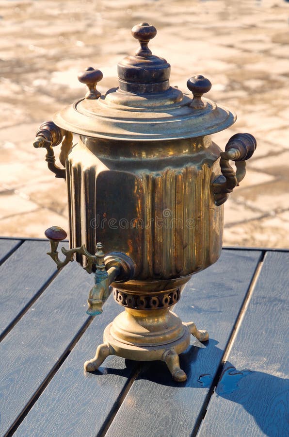 Vintage samovar outdoors stock photo. Image of vintage - 88551394