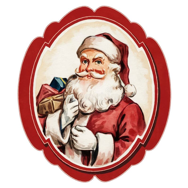 Vintage Santa Tag Printable Stock Illustration - Illustration of ...