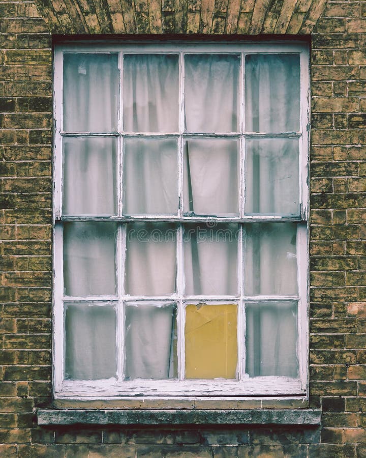 Vintage Sash Window stock photo. Image of brick, blur - 111464552