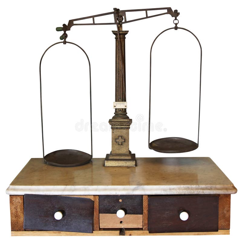 Lab old scale weighing. stock image. Image of metal, precise - 2335493