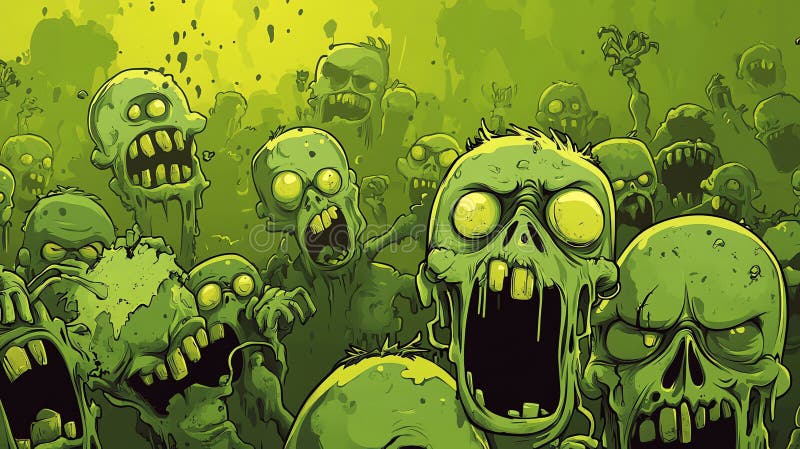 Vintage Scary Face Zombie Pattern Vector Design Stock Photo - Image of ...