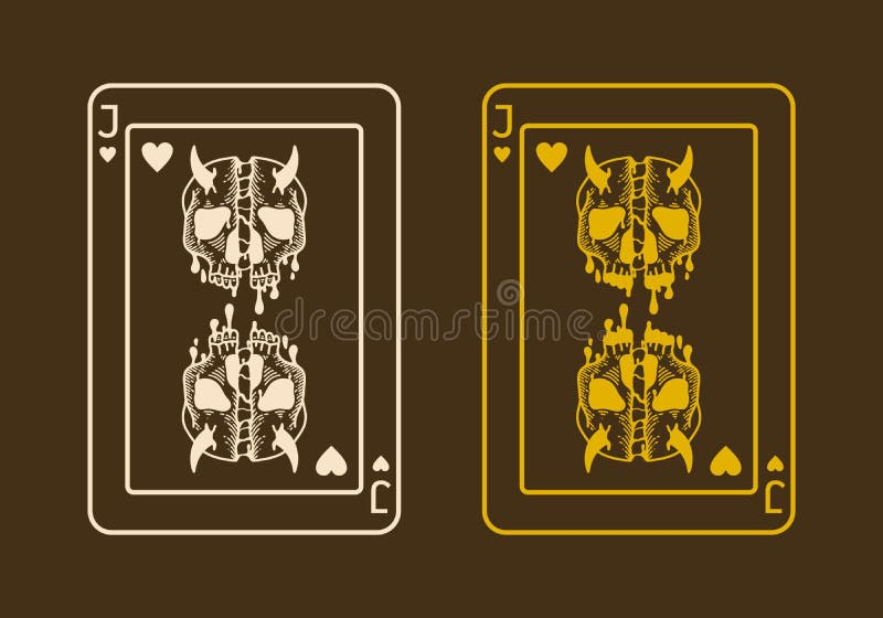 Scary Split Skull Card Illustration Design Stock Vector - Illustration ...