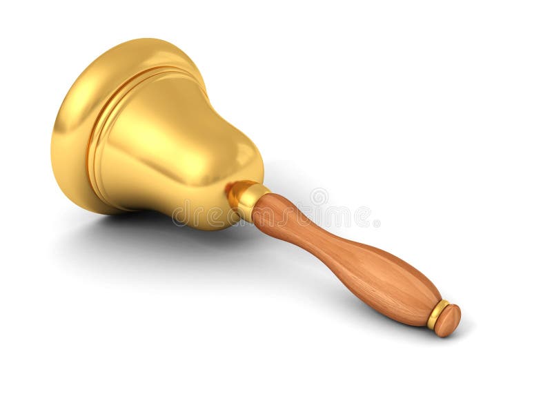 Vintage School Bell on White Background Stock Illustration ...