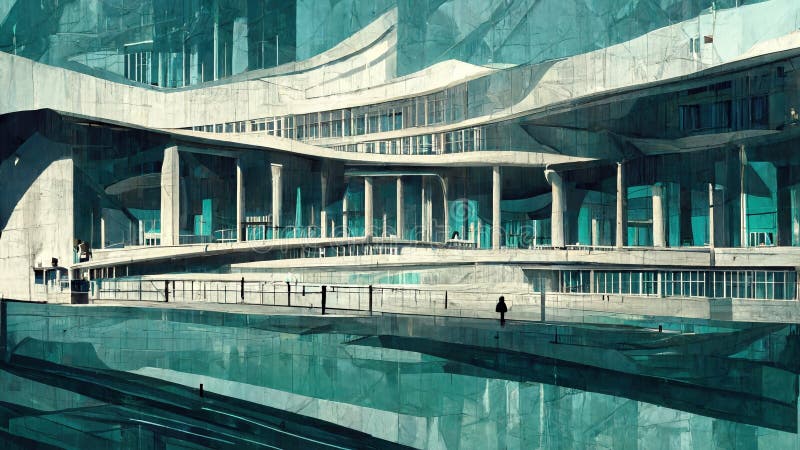 Vintage Science Building with Columns and Marble Floor. AI Generated ...