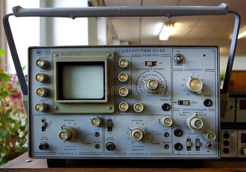 Vintage Oscilloscope Single Channel Stock Photo - Image of phosphor ...