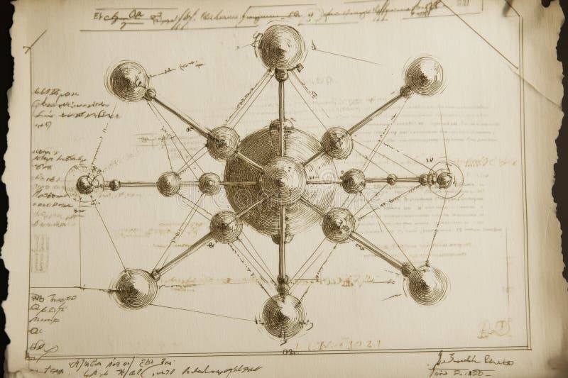 Vintage Scientific Molecular Diagram for Educational and Design Use ...