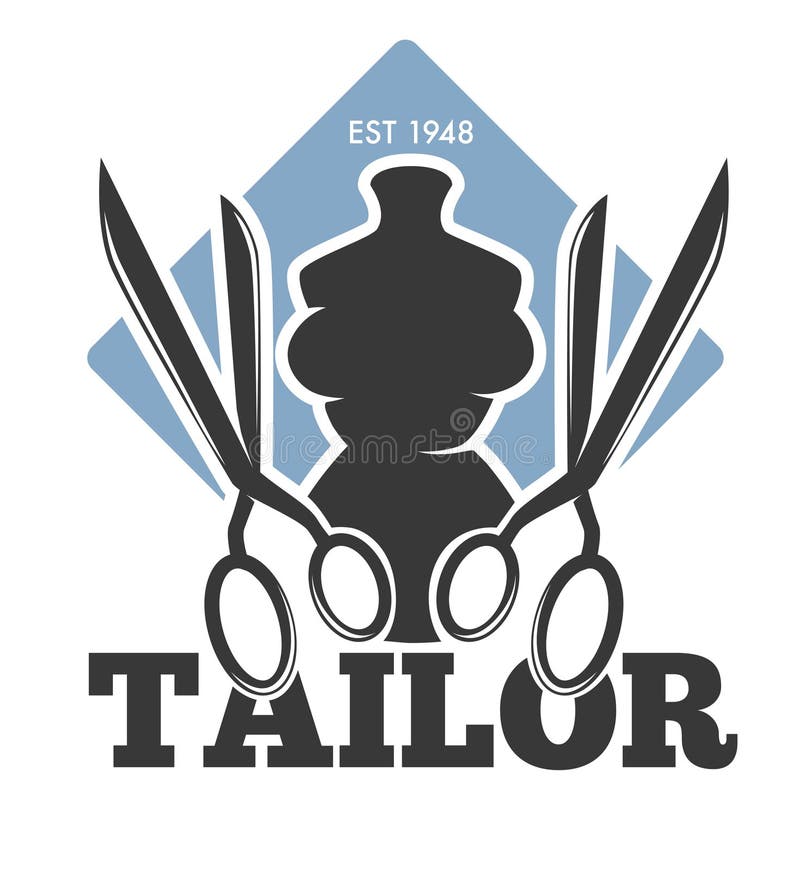Vintage Scissors Tailor Logo Vector Stock Illustration - Illustration ...