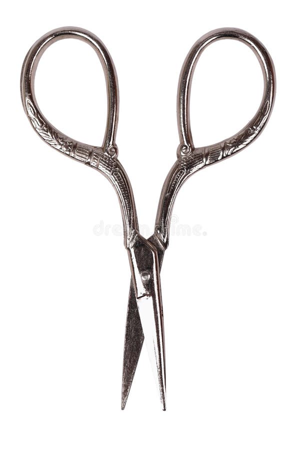 Vintage Scissors at White Background Stock Image - Image of office ...