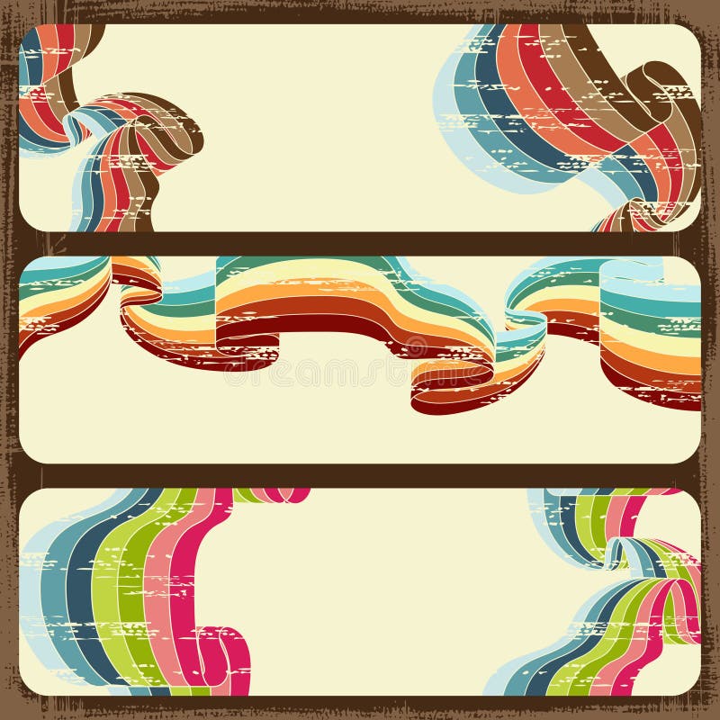 Vintage Scratch Banners with Place for Text Stock Vector - Illustration ...