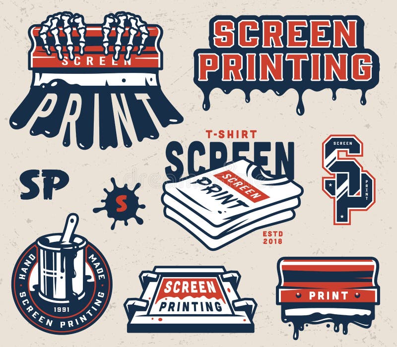 Screen Printing Logo Stock Illustrations – 5,095 Screen Printing Logo ...
