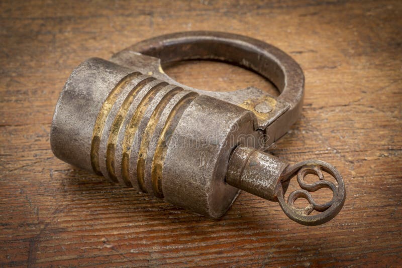 Vintage type iron padlock stock image. Image of iron - 76348129