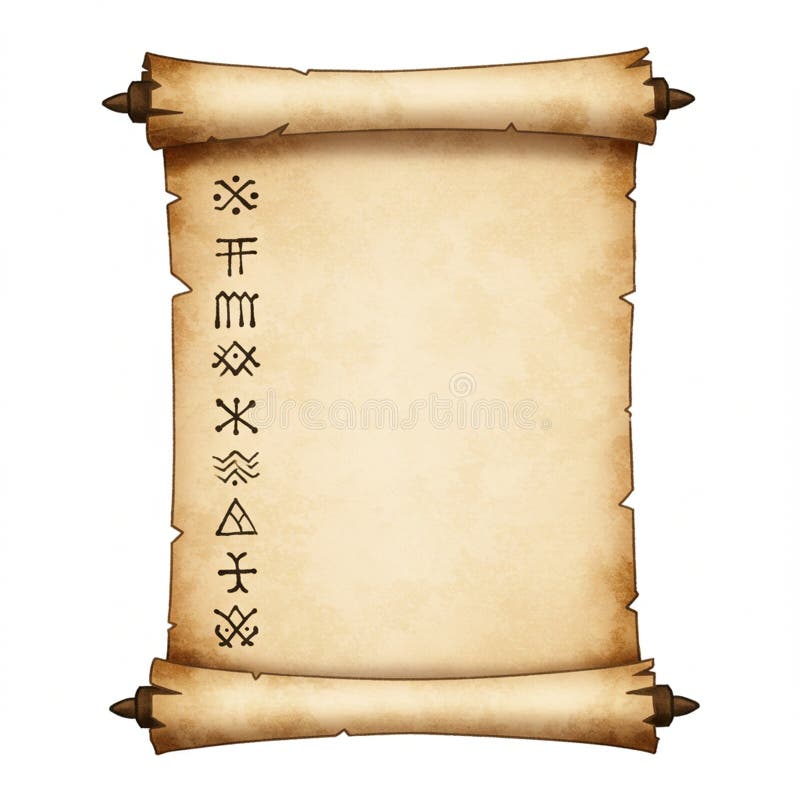 A Vintage Scroll with a Parchment Texture, Featuring Rugged Edges and ...