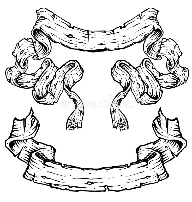 Set Heraldic Scrolls Stock Illustrations – 48 Set Heraldic Scrolls ...