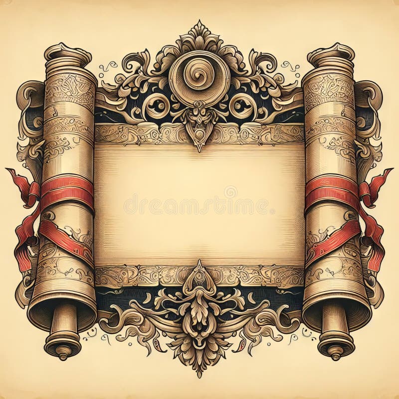 Vintage Scrollwork Frame Design Stock Image - Image of detailed ...