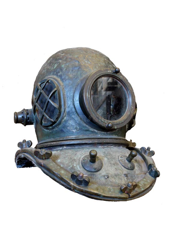 Vintage scuba helmet stock image. Image of path, diver - 15528139