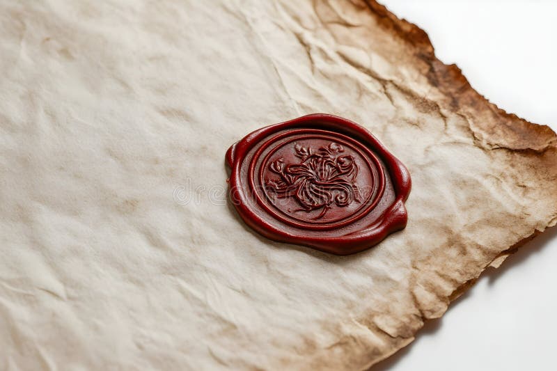 Vintage Sealed Document with Red Wax Seal on Aged Paper Stock Photo ...