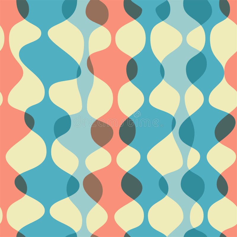 Vintage Seamless Background, Retro Pattern. Chaotic Multicolored Waves ...