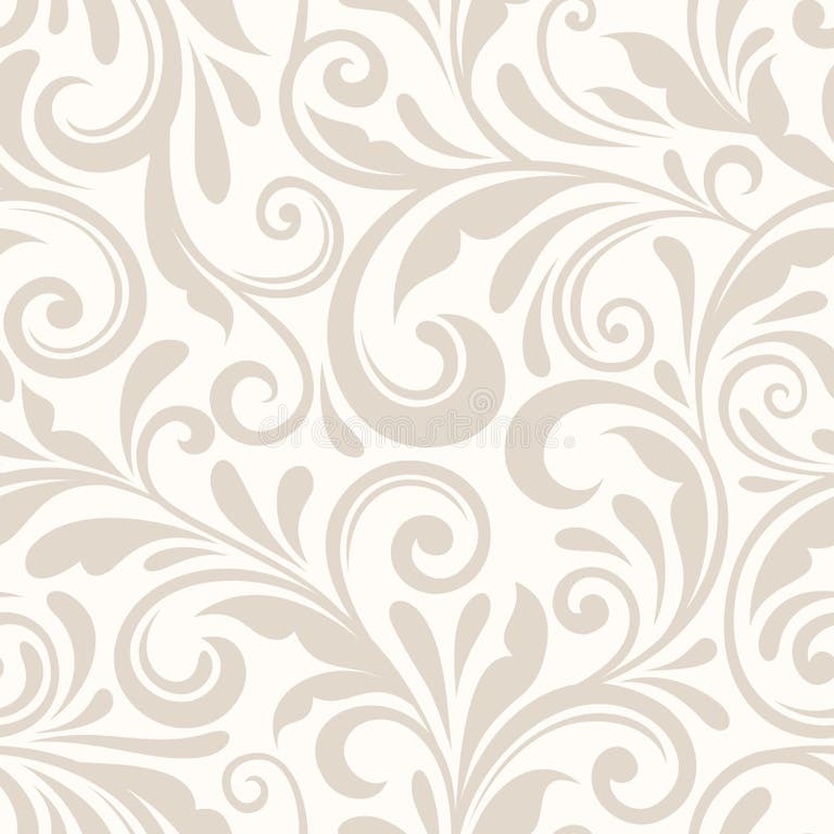 Vintage Seamless Beige Floral Pattern. Vector Illustration. Stock ...
