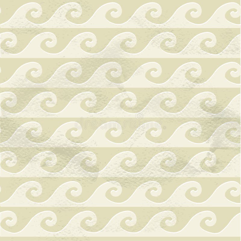 Vintage Seamless Beige Pattern from Waves Stock Vector - Illustration ...