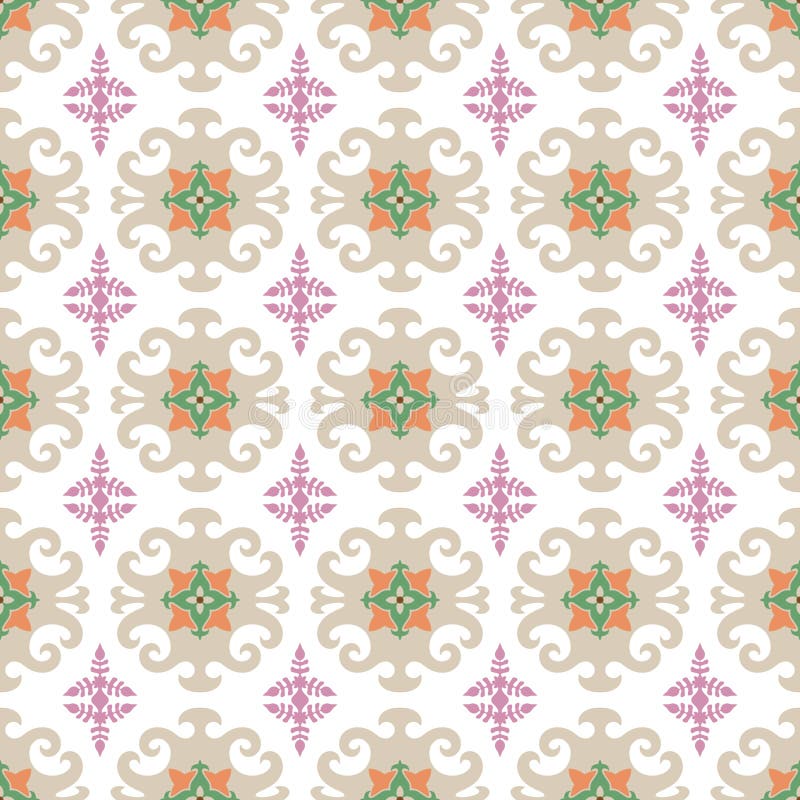 Vintage Seamless Colorful Pattern in Medieval Style. Vector ...