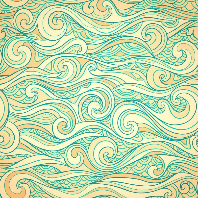 Vintage Seamless with Ethnic Waves Stock Vector - Illustration of ...