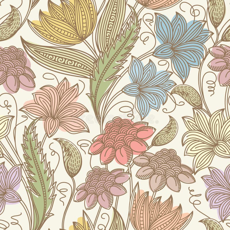 Seamless Pattern Floral Background Stock Vector - Illustration of print ...