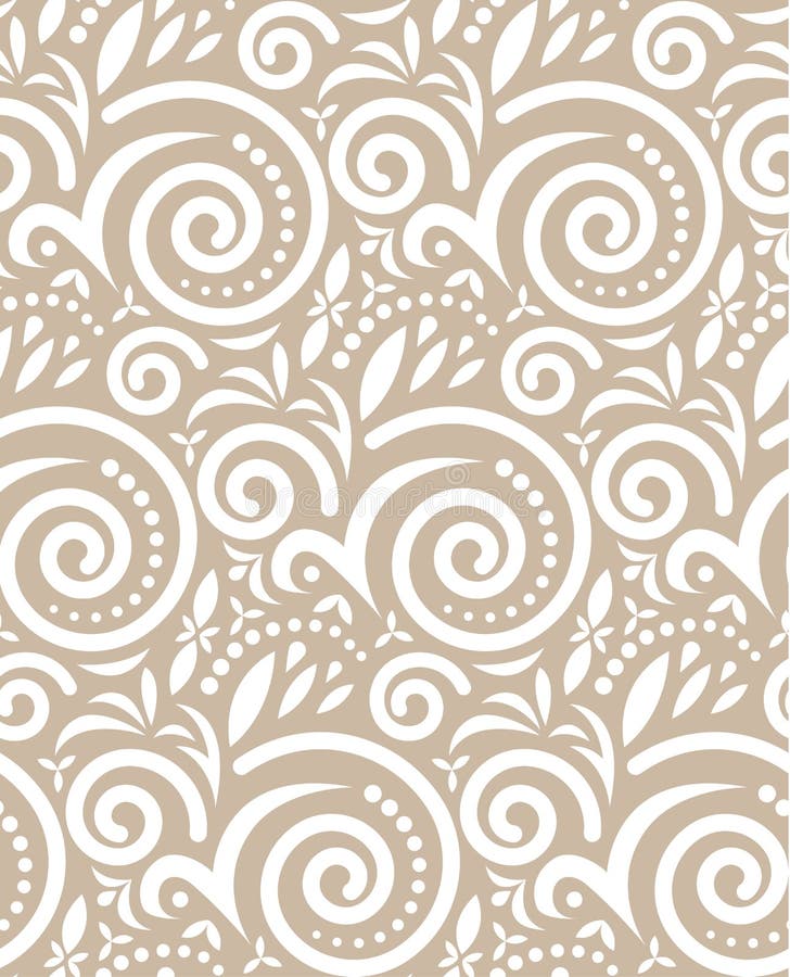 Vintage Seamless Pattern on Beige. Stock Vector - Illustration of ...