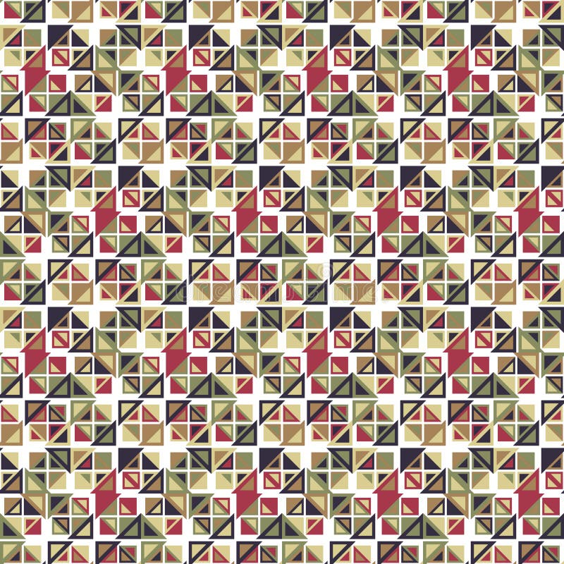 Vintage Seamless Pattern. Consists of Geometric Elements on White ...
