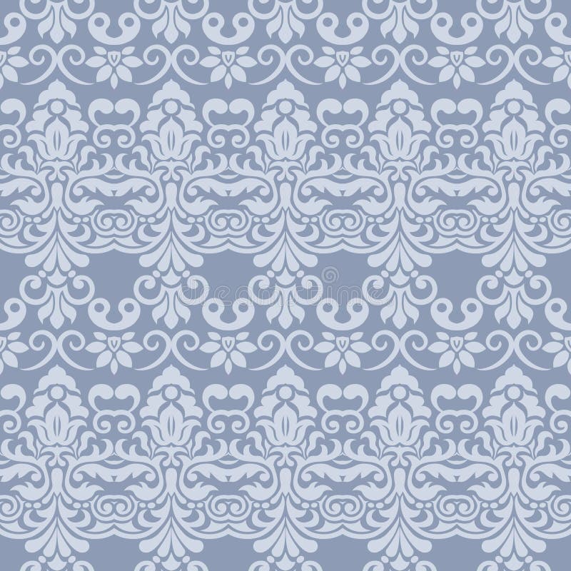 Seamless Pattern with Damask Ornament. Vector Vintage Floral Sea Stock ...