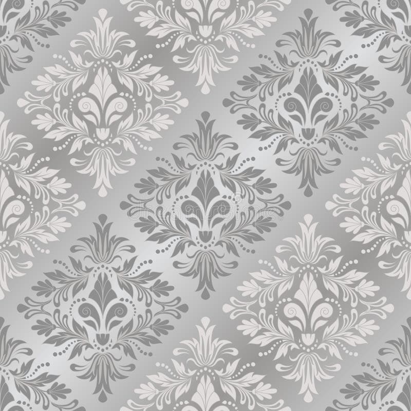 Seamless Pattern with Damask Ornament. Vector Vintage Floral Sea Stock ...