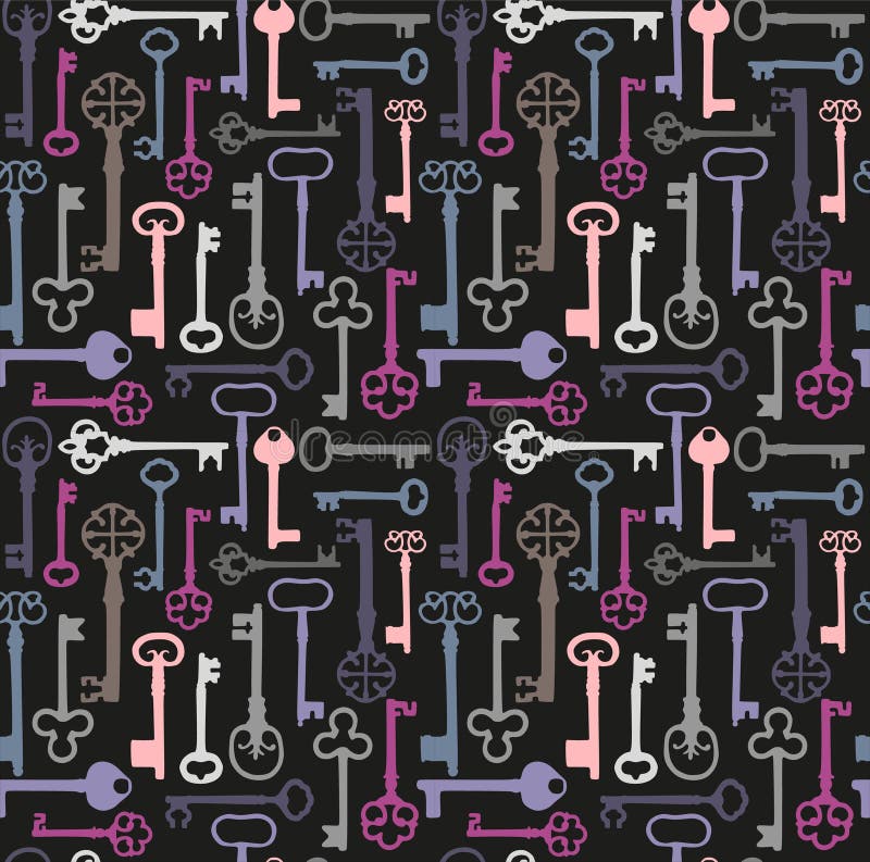 Vintage Seamless Pattern with Different Antique Color Keys in on Black ... Vintage Seamless Pattern with Different Antique Color Keys in on Black ...