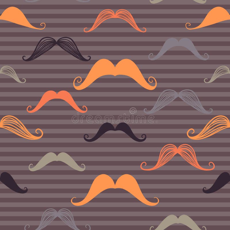 Mustache Seamless Pattern in Vintage Style. Pattern or Texture with ...