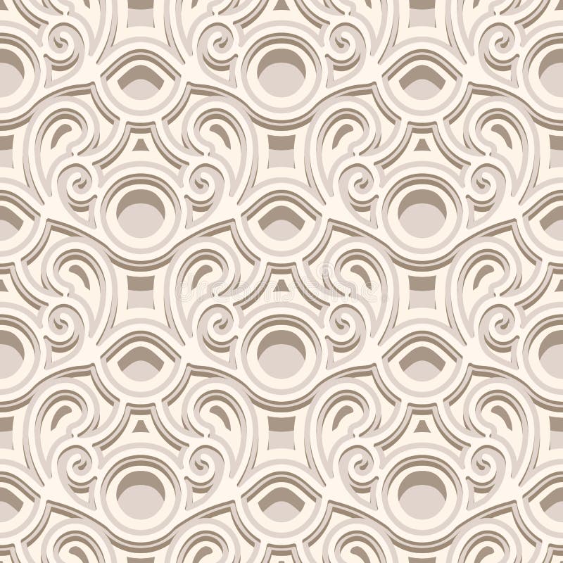 Vintage Seamless Pattern in Neutral Color Stock Vector - Illustration ...