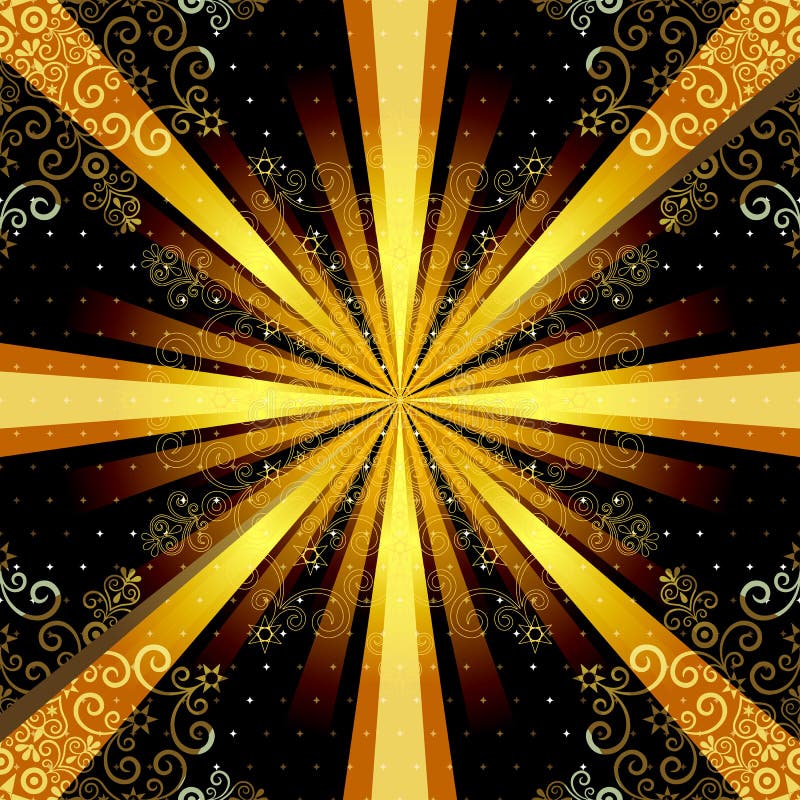Vintage Seamless Pattern with Rays Stock Vector - Illustration of ...