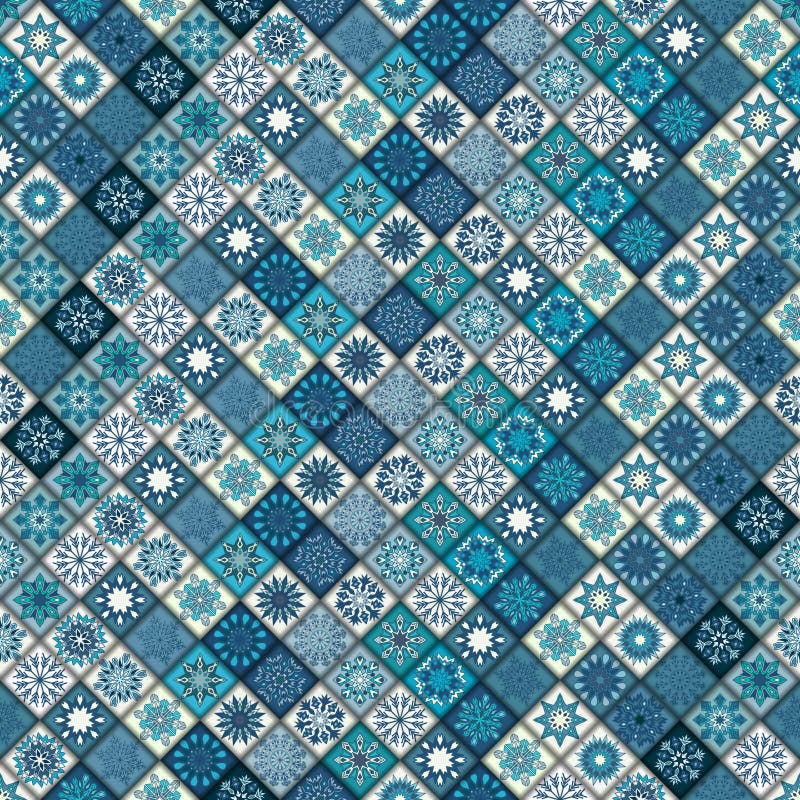 Vintage Seamless Pattern with Tile Patchwork Elements. Stock ...